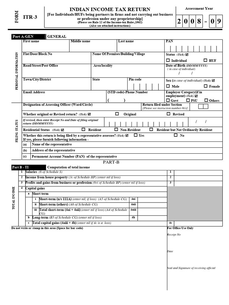 Form ITR-3 | PDF | Taxes | Tax Deduction