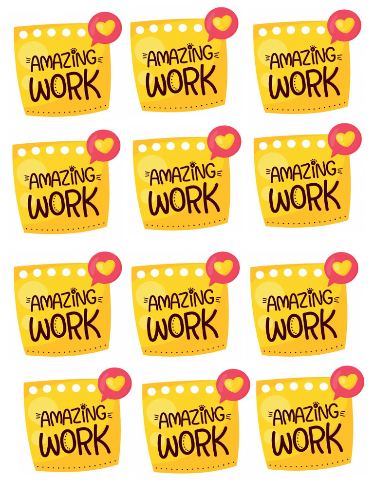 Amazing Work Stickers | PDF