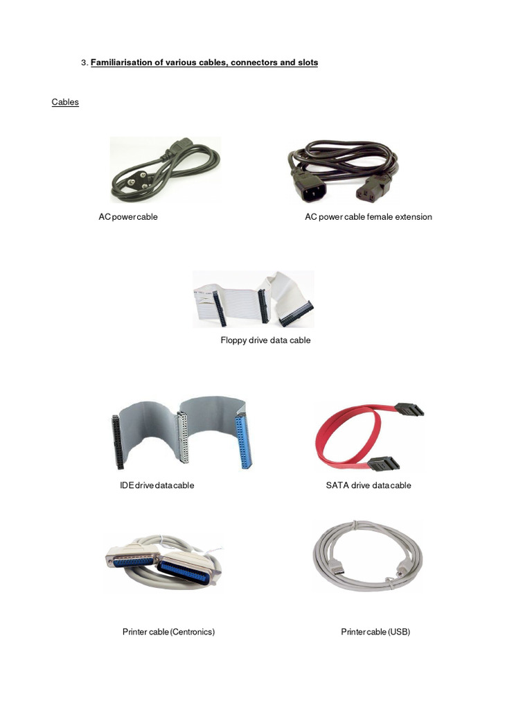03 Familiarisation of Various Cables, Connectors and Cables | PDF ...