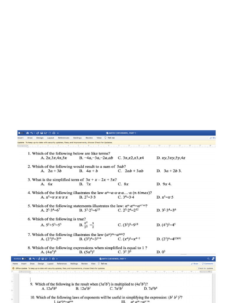 Quarter 3 Reviewer - Math 7 | PDF