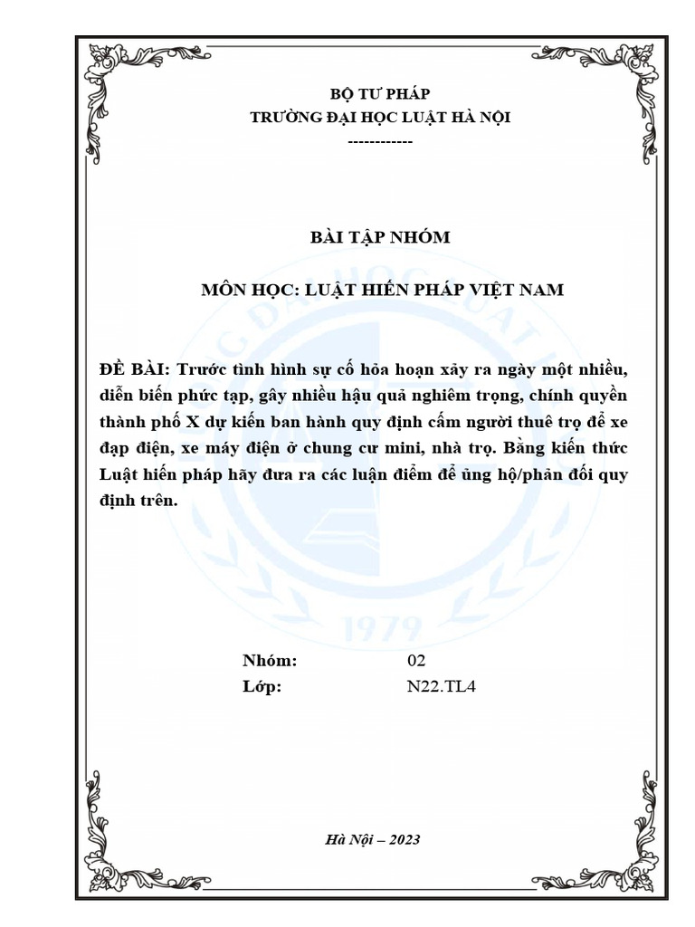 LHP Bài Tập Nhóm Nhóm 2 Lớp N22.TL4 | PDF