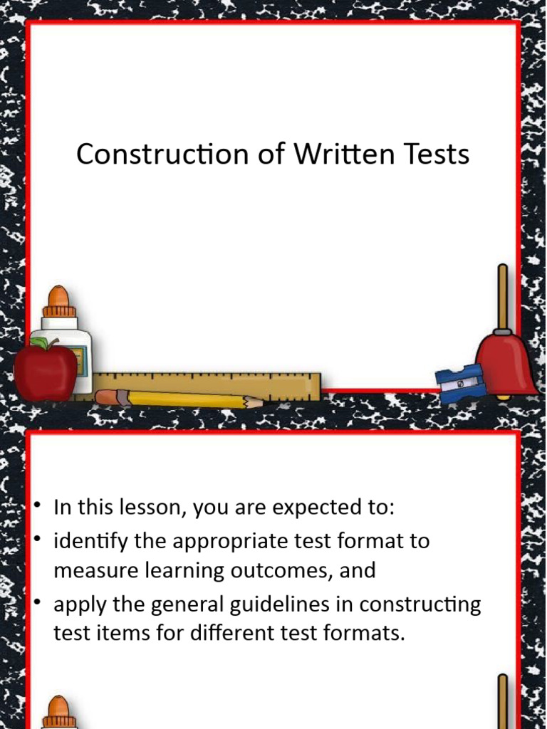 Construction of Written Tests | PDF | Multiple Choice | Cognition