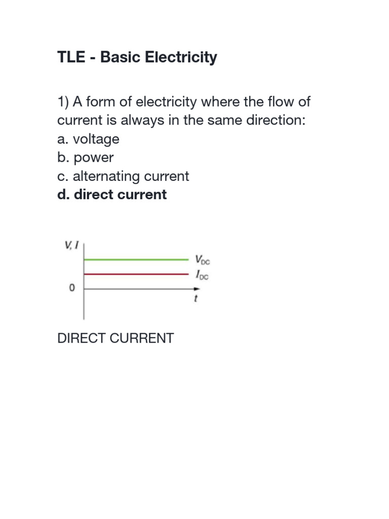 TLE-EXAM-BASIC-ELECTRICITY | PDF | Electrical Wiring | Electric Power