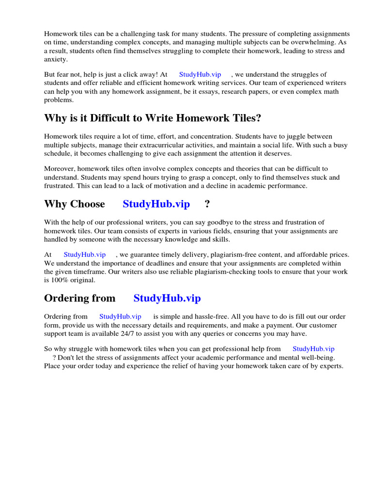 Homework Tiles | PDF | Homework | Tile