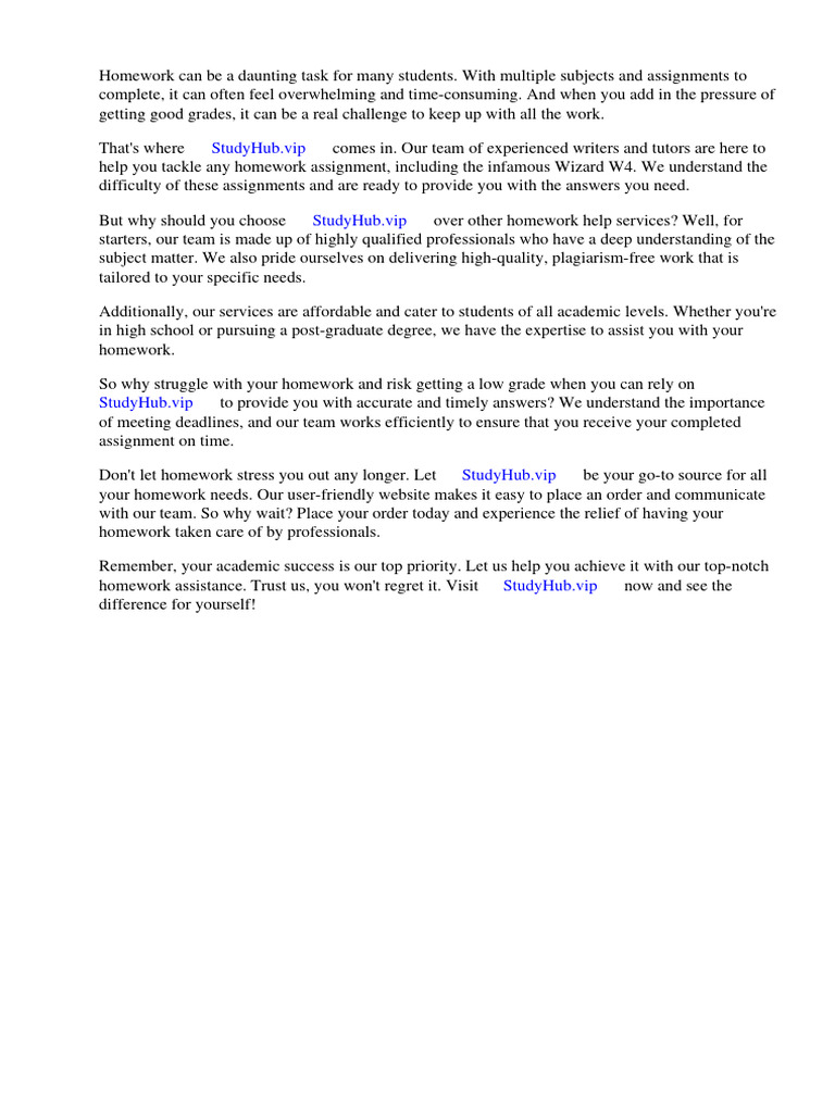 Respostas Homework Wizard w4 | PDF | Education Theory | Teaching