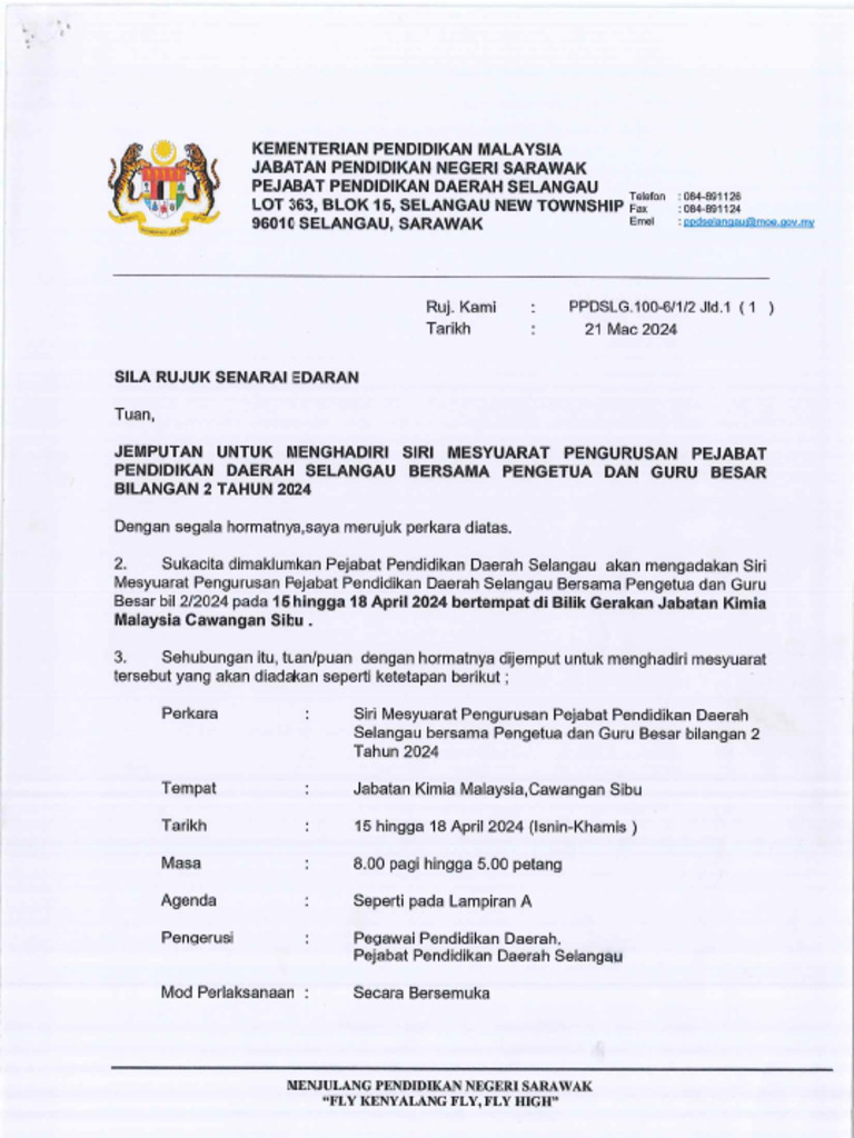 Jemputan Siri Mesyuarat PGB Bil 2 F.terkini 2024 | PDF