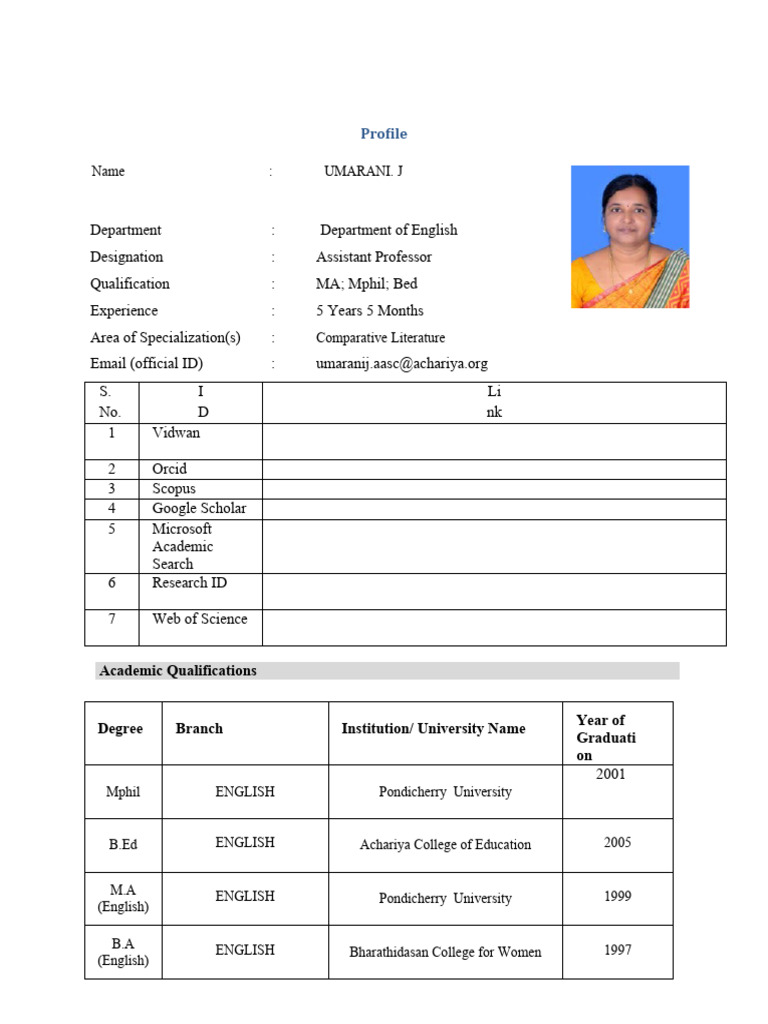 Uma New Updated Profile-1 | PDF | English Language | Human Communication