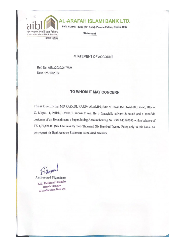 Al-Aralah Islami Bank Limited | PDF