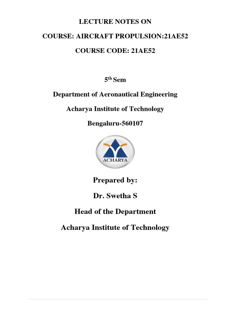 Module 3 Aircraft Propulsion Notes | PDF | Mach Number | Shock Wave