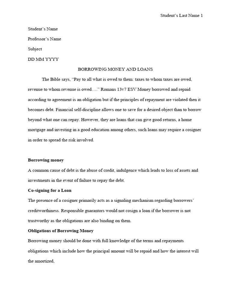 Understanding Loans and Borrowing Basics | PDF