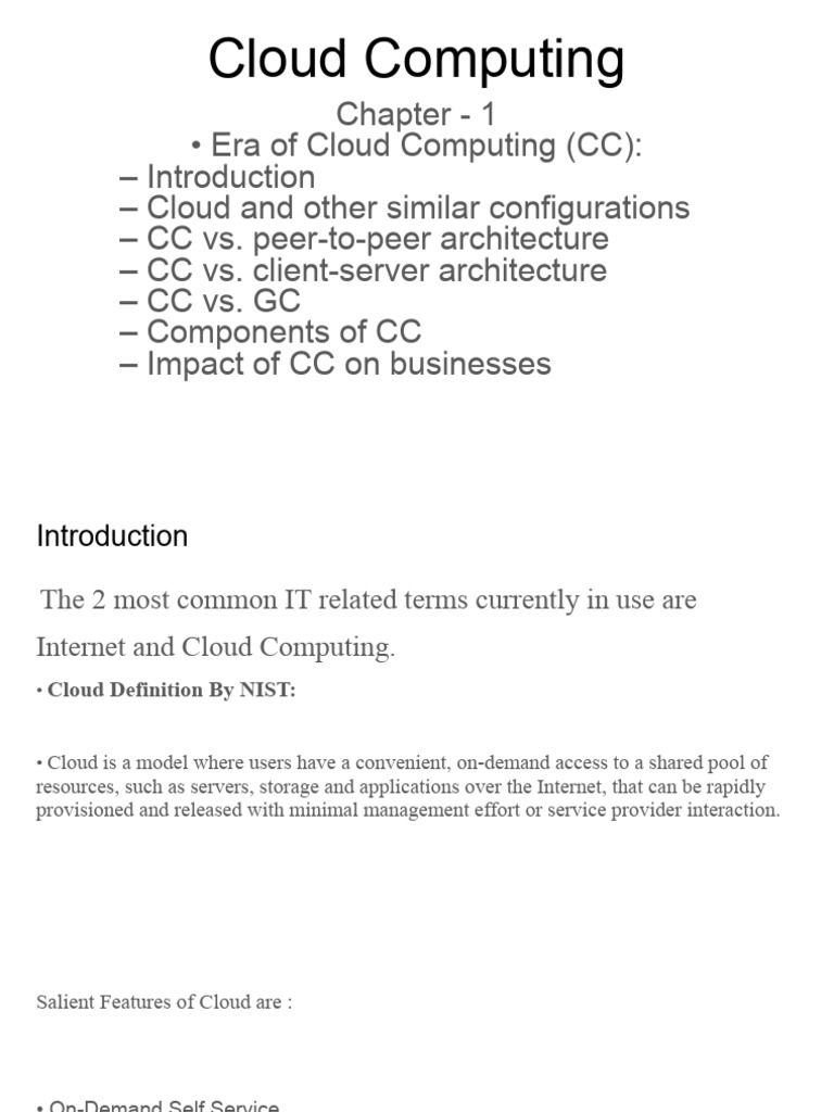 Unit-I (Cloud Computing) | PDF | Cloud Computing | Client–Server Model