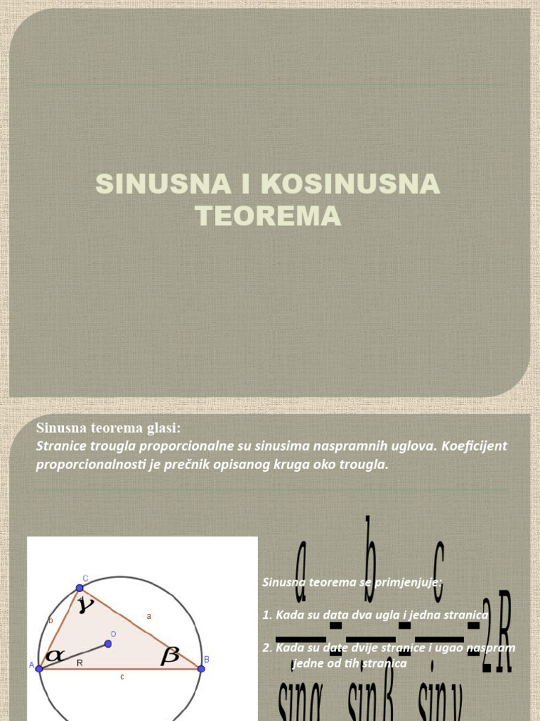 Sinusna I Kosinusna Teorema | PDF