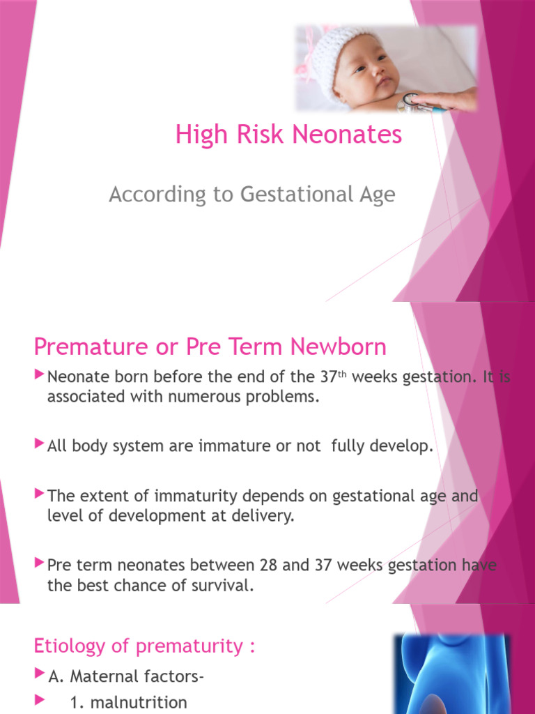 High Risk Neonates According to Gestational Age | PDF | Preterm Birth ...