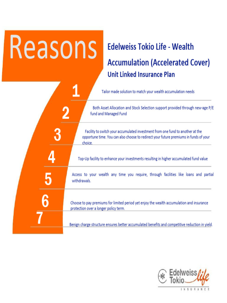 Edelweiss Tokio Wealth Accumulation Plan | PDF | Investment Fund | Insurance