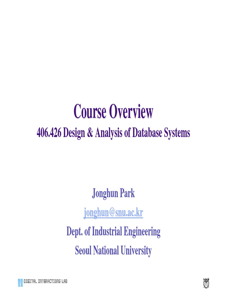 Course Overview | PDF | Computing | Data Management