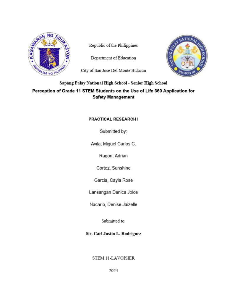 Grade 11 STEM Students' Views on Life360 | PDF | Privacy | Safety