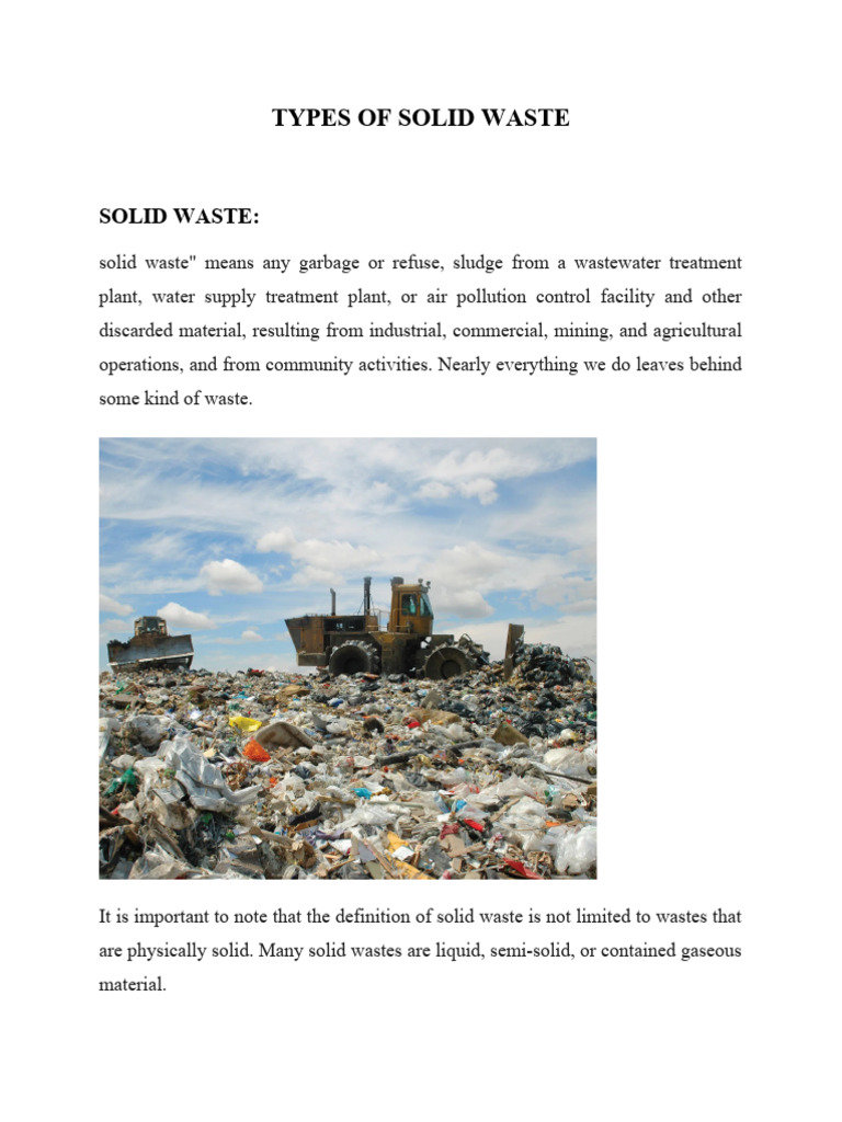 TYPES OF SOLID WASTE | PDF | Waste | Electronic Waste