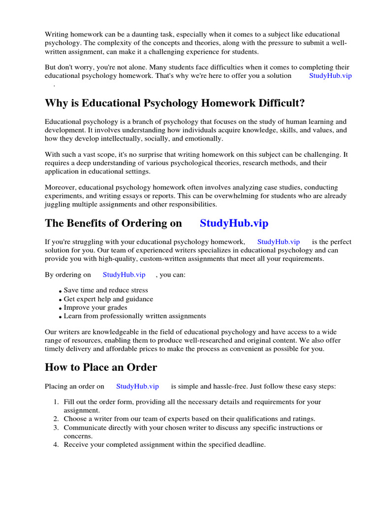 Educational Psychology Homework | PDF | Psychology | Educational Psychology