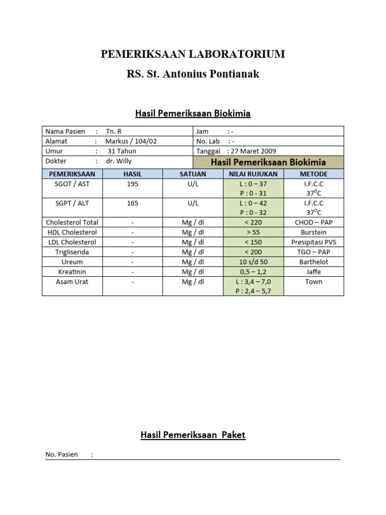 PEMERIKSAAN LABORATORIUM HHH | PDF