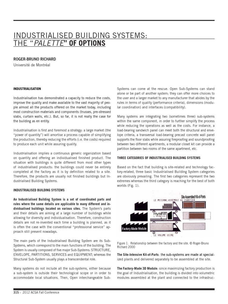Industrialised Building System | PDF | Precast Concrete | Concrete