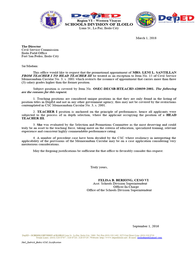 CSC Justification | PDF