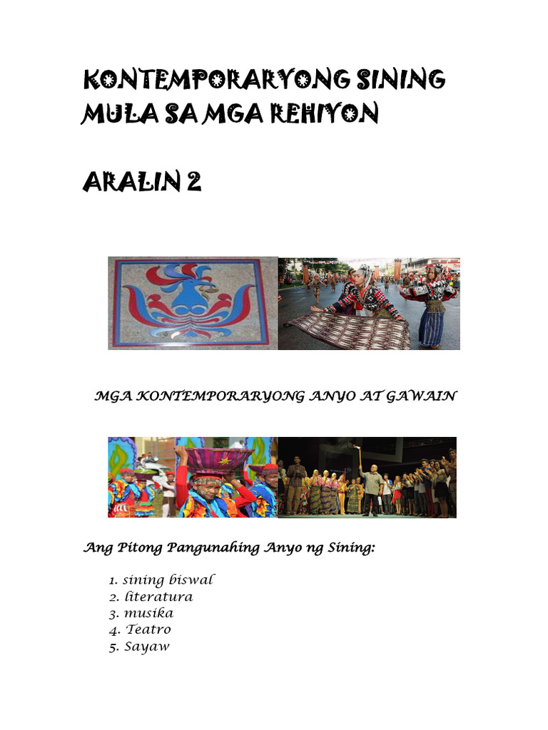 KONTEMPORARYO Anyo NG Sining | PDF