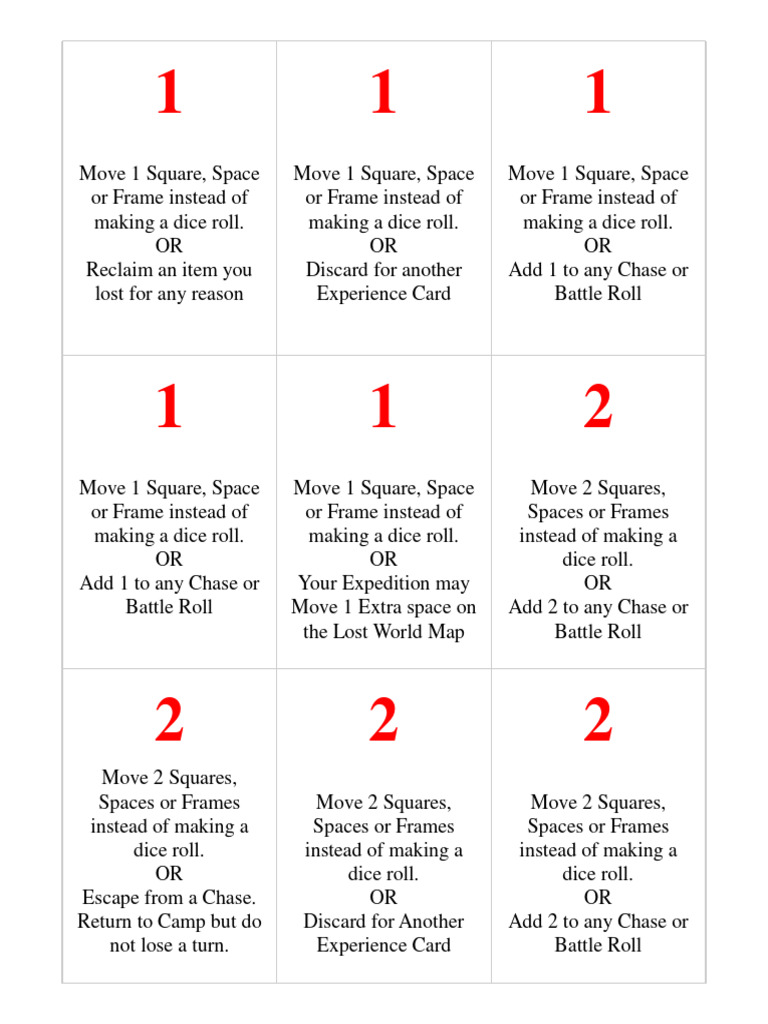 Large Format Cards | Download Free PDF | Dice