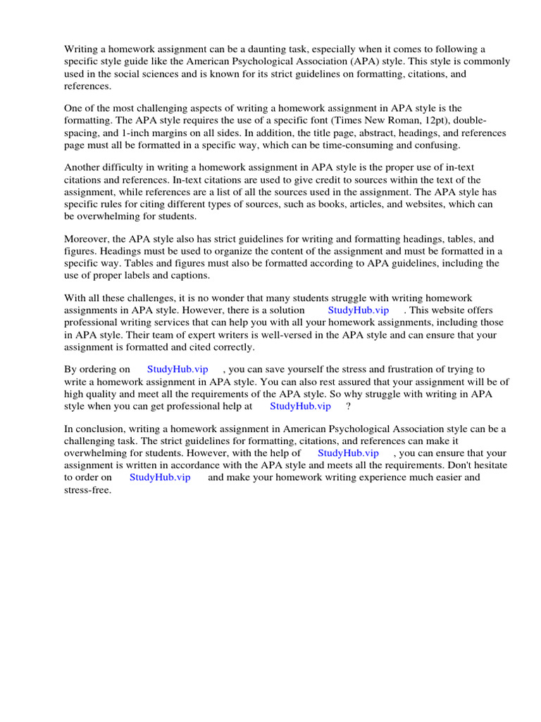 American Psychological Association Homework | PDF | Apa Style | Mental ...