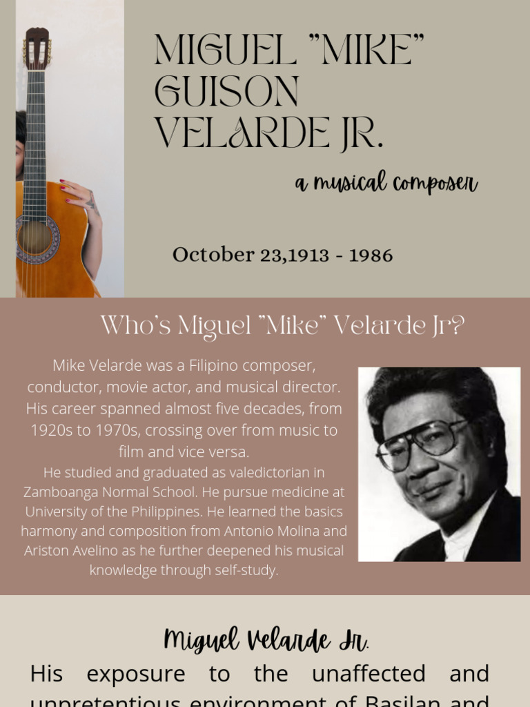 Miguel Velarde Jr.: Composer Profile | PDF | Art