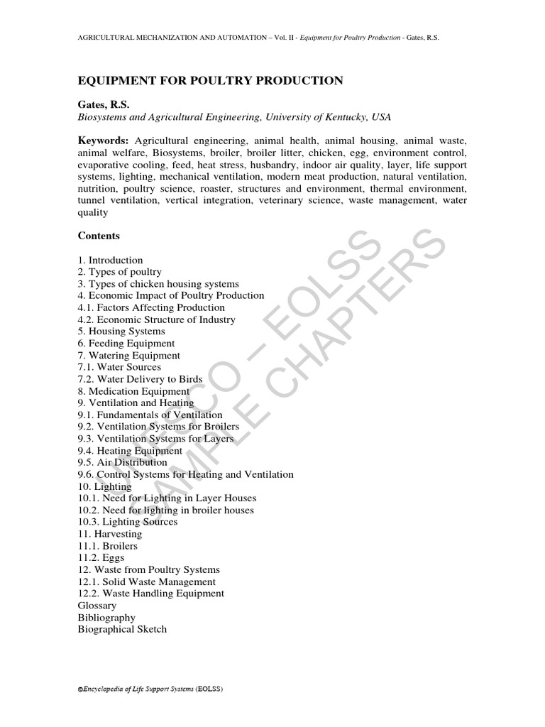 Equipment For Poultry Production | PDF | Poultry | Poultry Farming