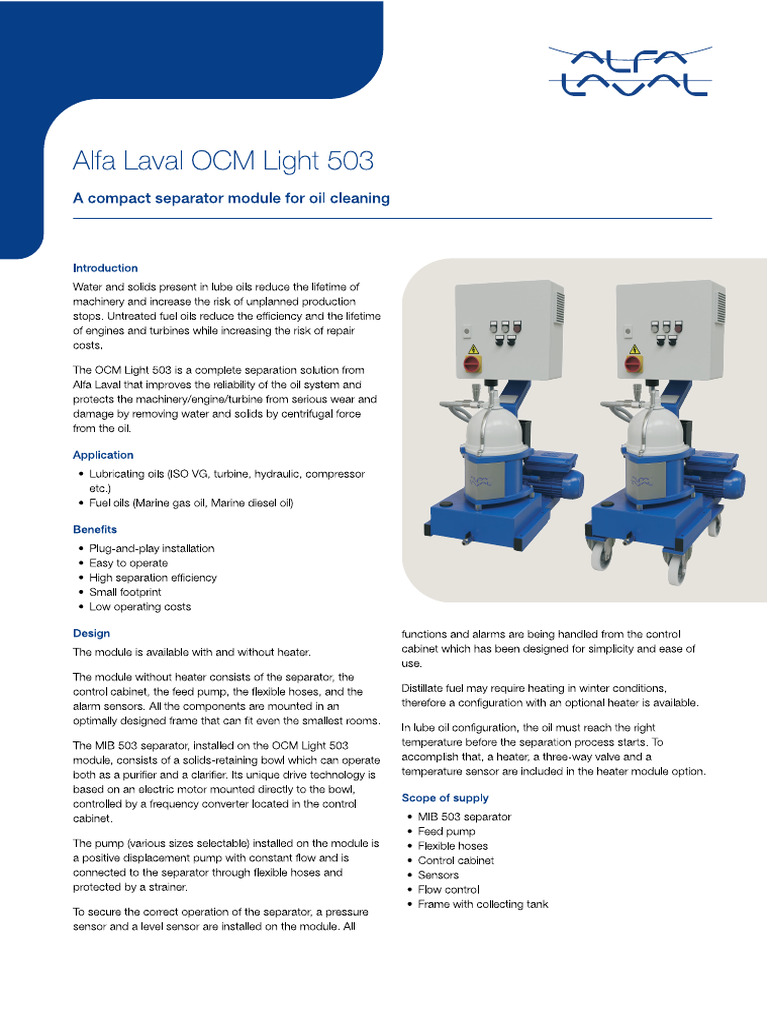 Alfa Laval 503 | PDF