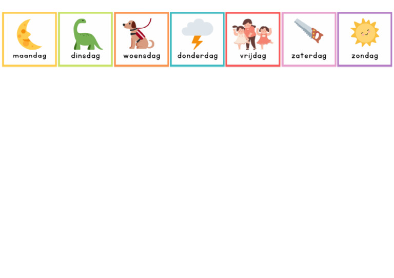 Dagen van de week picto's | PDF