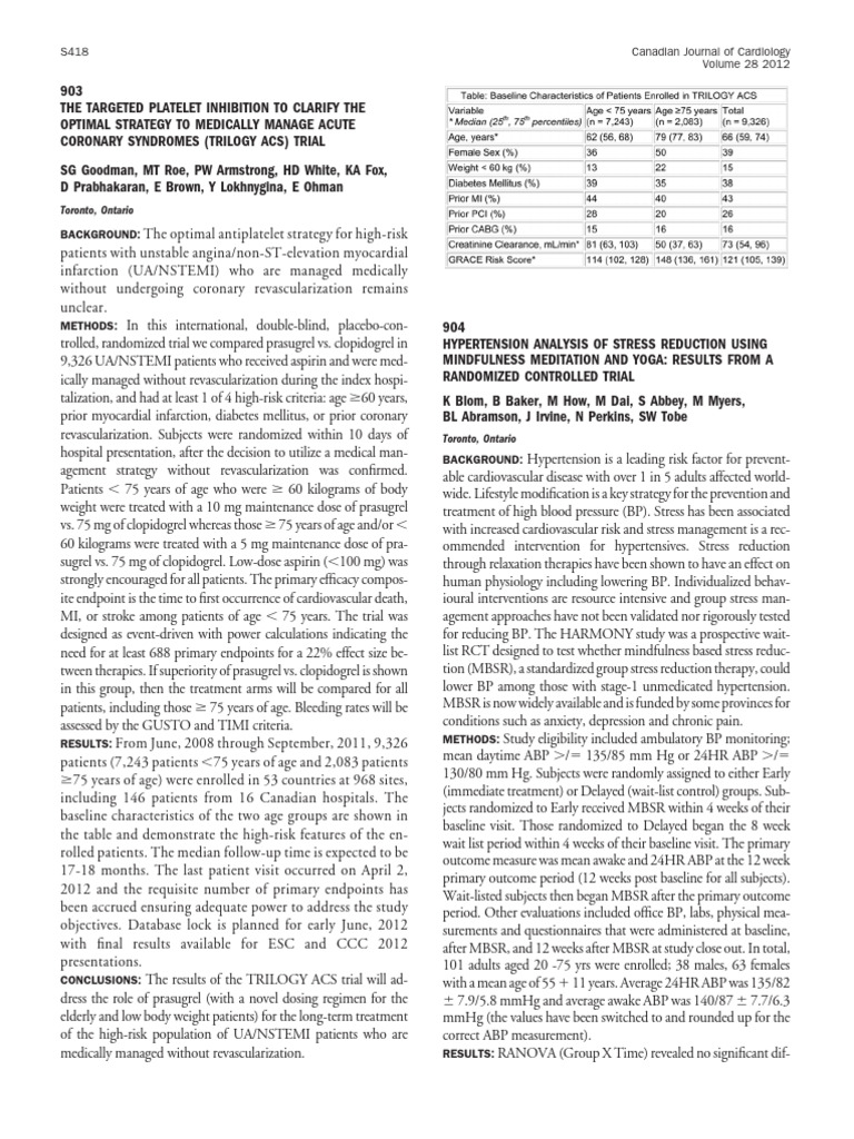 J Cjca 2012 07 744 | PDF | Myocardial Infarction | Blood Pressure