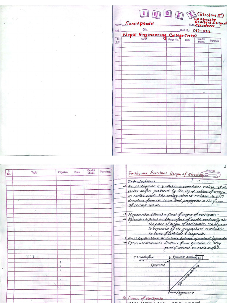 Notes of Earthquake Resistant Design of Structure | PDF