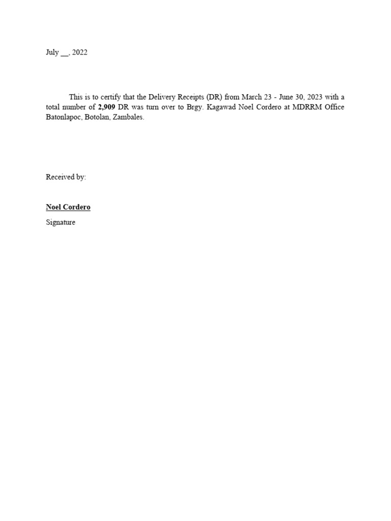 DR Turn Over Letter Porac | PDF