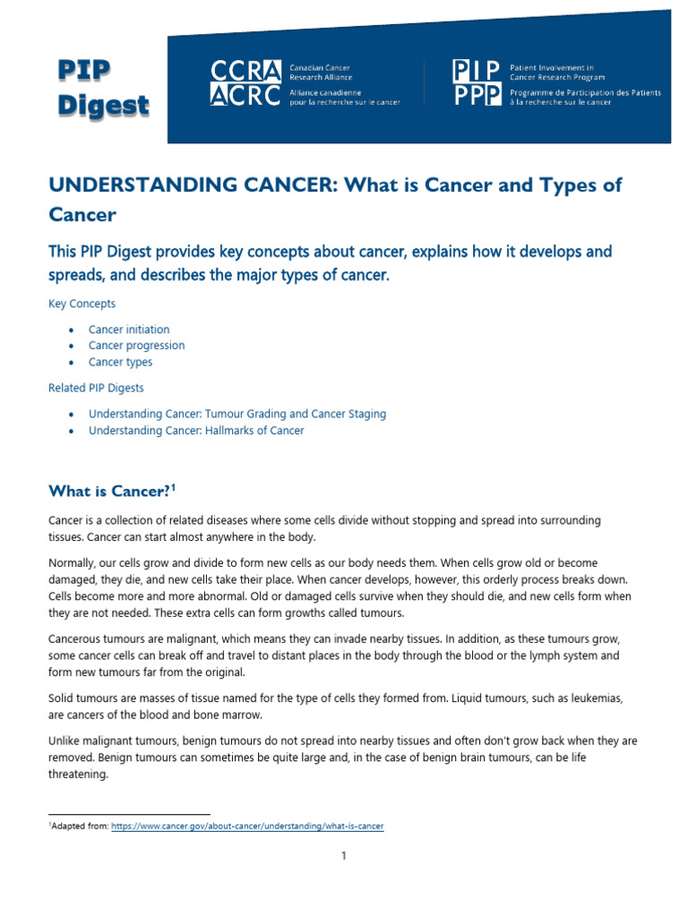 Understanding Cancer What is Cancer and Types of Cancer | PDF ...