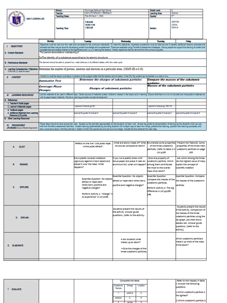 Q3-WEEK-1 | PDF | Atoms | Matter