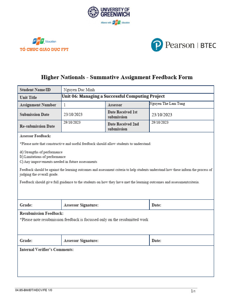 Unit 06 - Assignment frontsheet | PDF | Mobile App | Internet Of Things