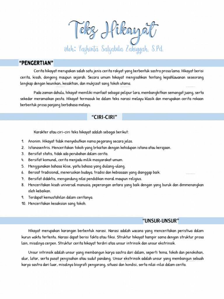 Materi Teks Hikayat | PDF