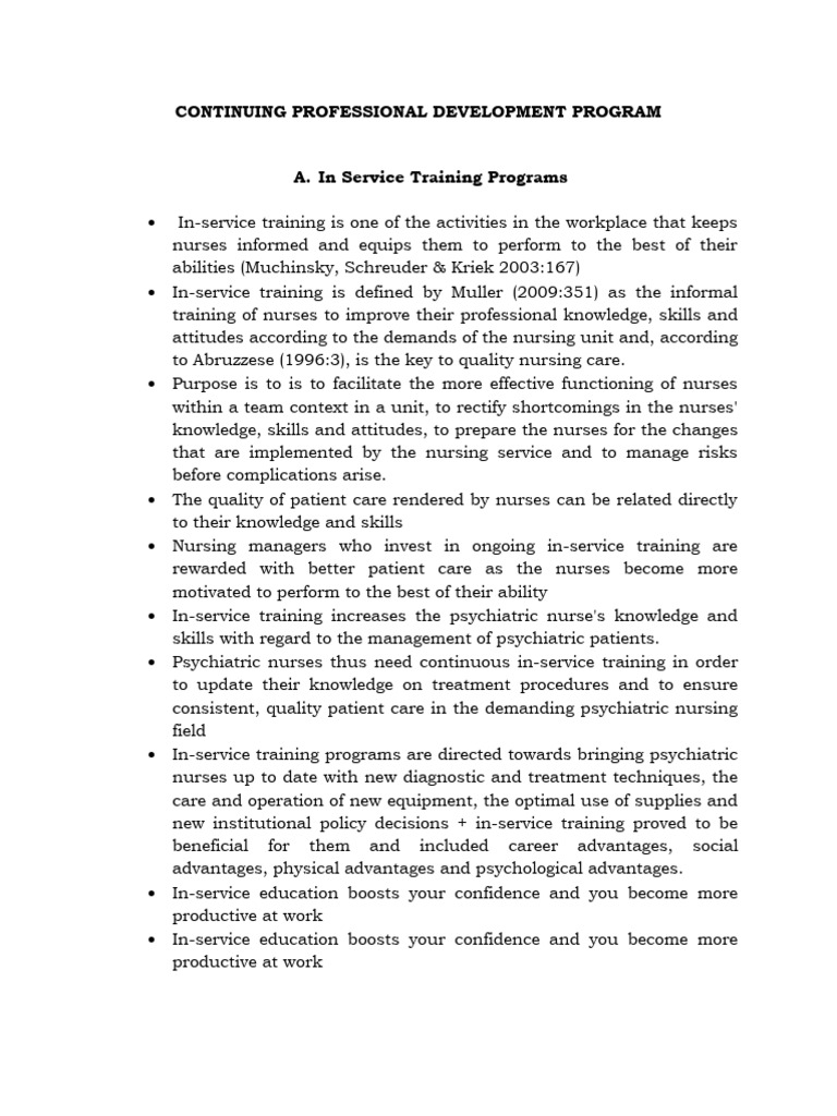 CONTINUING PROFESSIONAL DEVELOPMENT PROGRAM | PDF | Continuing ...