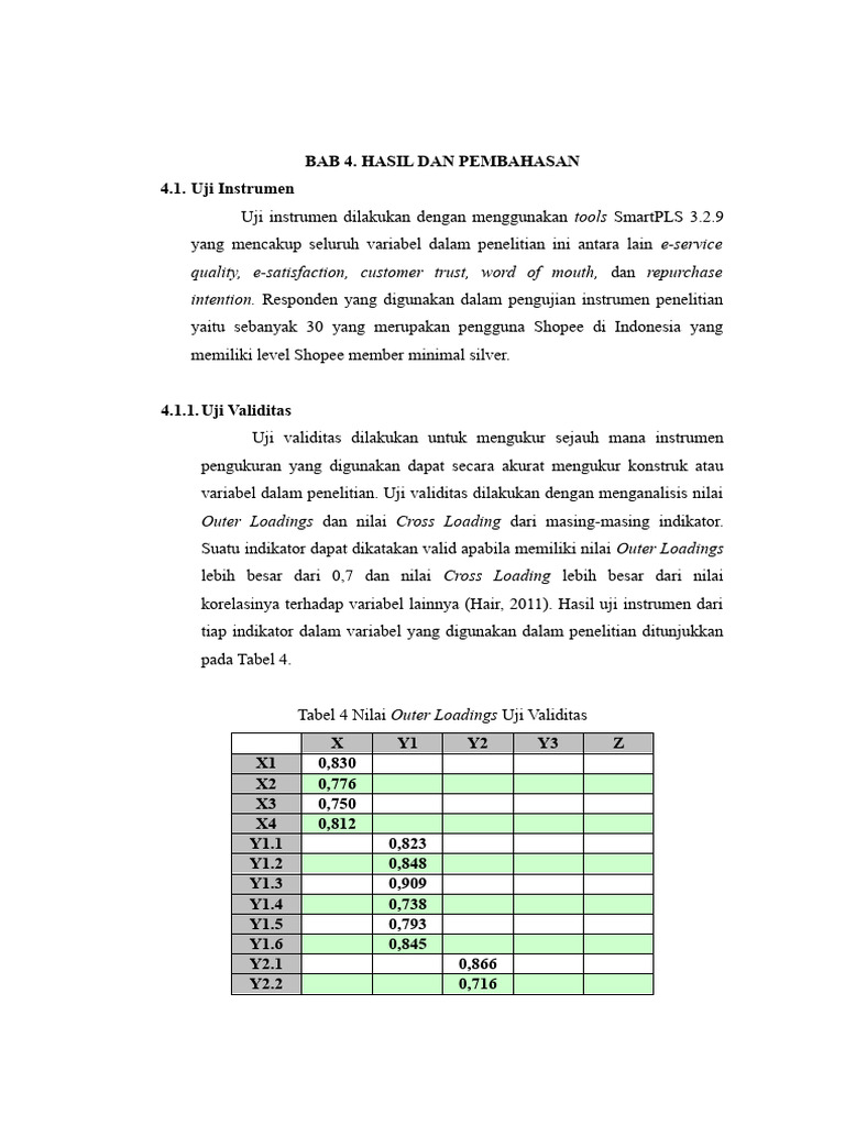 Uji Validitas Instrumen Penelitian Shopee | PDF
