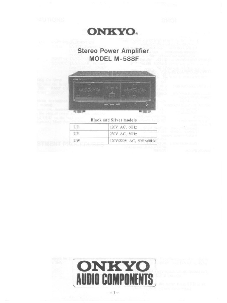 Onkyo M 588 F Brochure | PDF