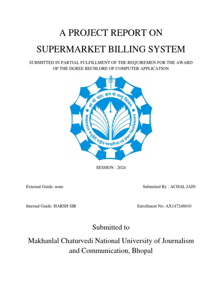 supermarket billing system sysnopsis | PDF | Databases | Radio ...