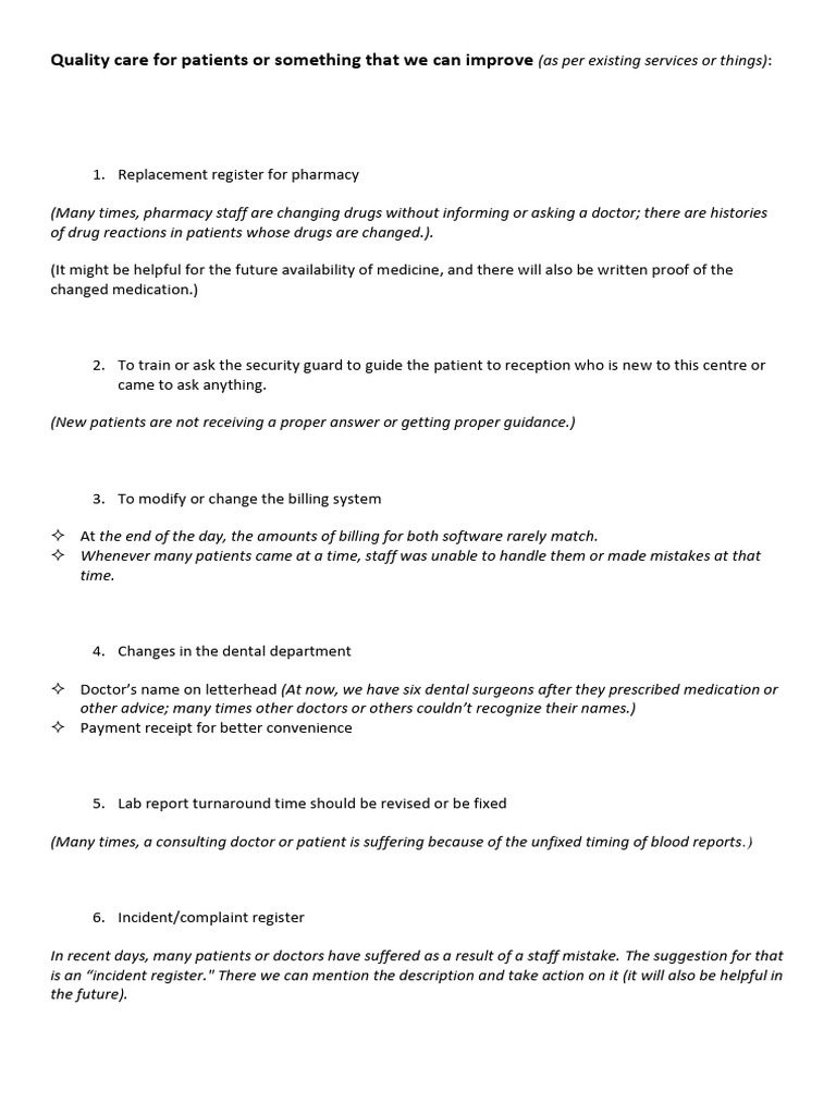 Quality Care For Patients | PDF | Physician | Patient