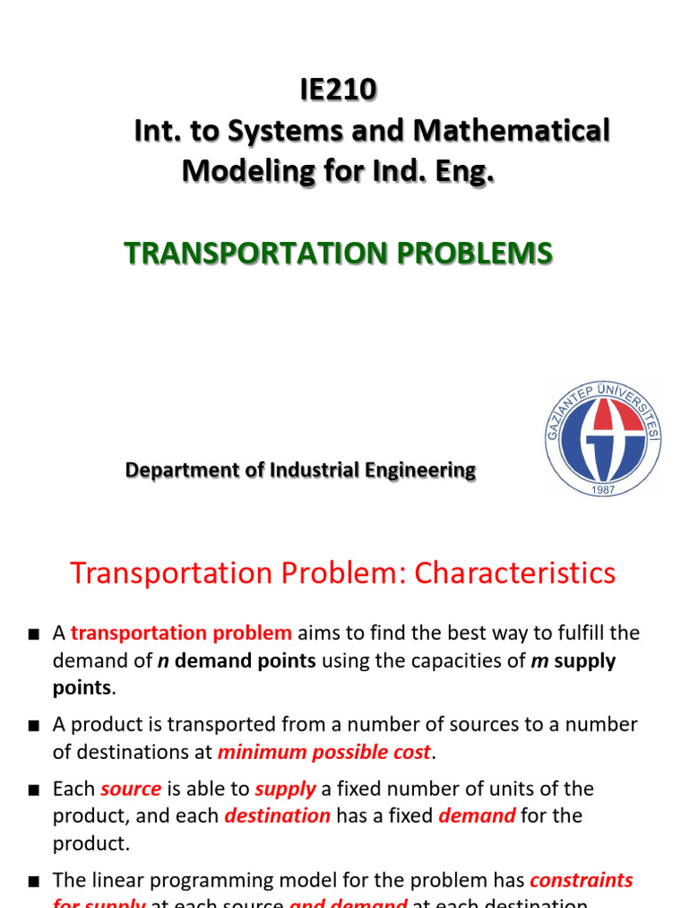 IE210 Int. To Systems and Mathematical Modeling For Ind. Eng | PDF | Applied Mathematics ...