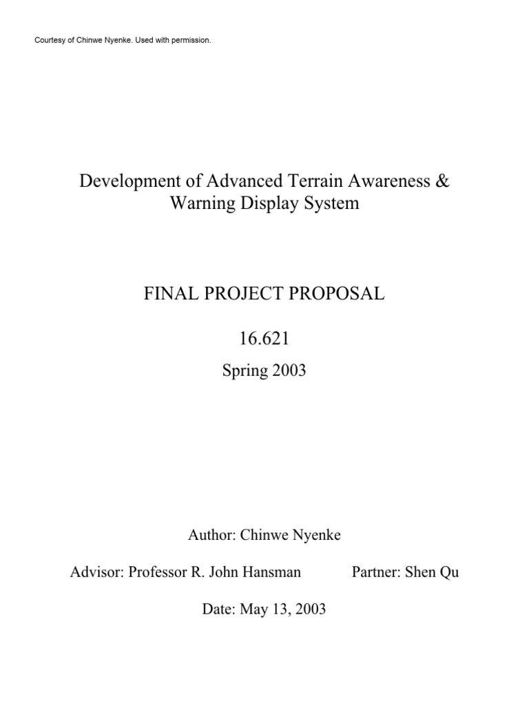Development of Advanced Terrain Awareness & Warning Display System ...