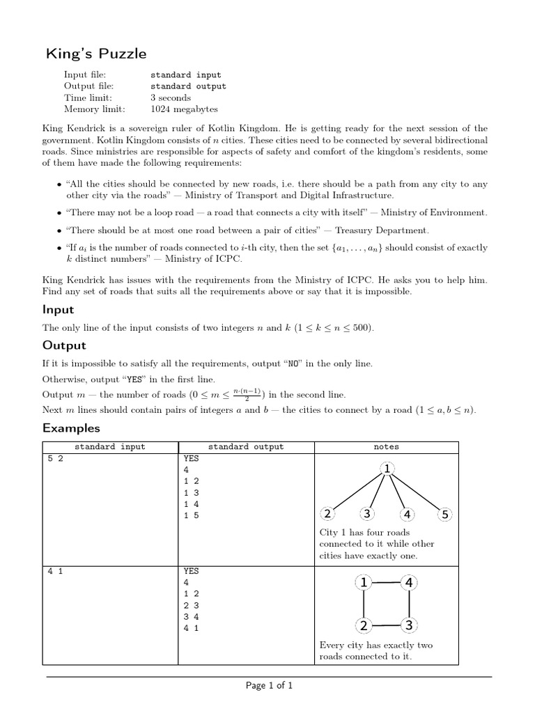 King's Puzzle: Input | PDF | Computer Engineering