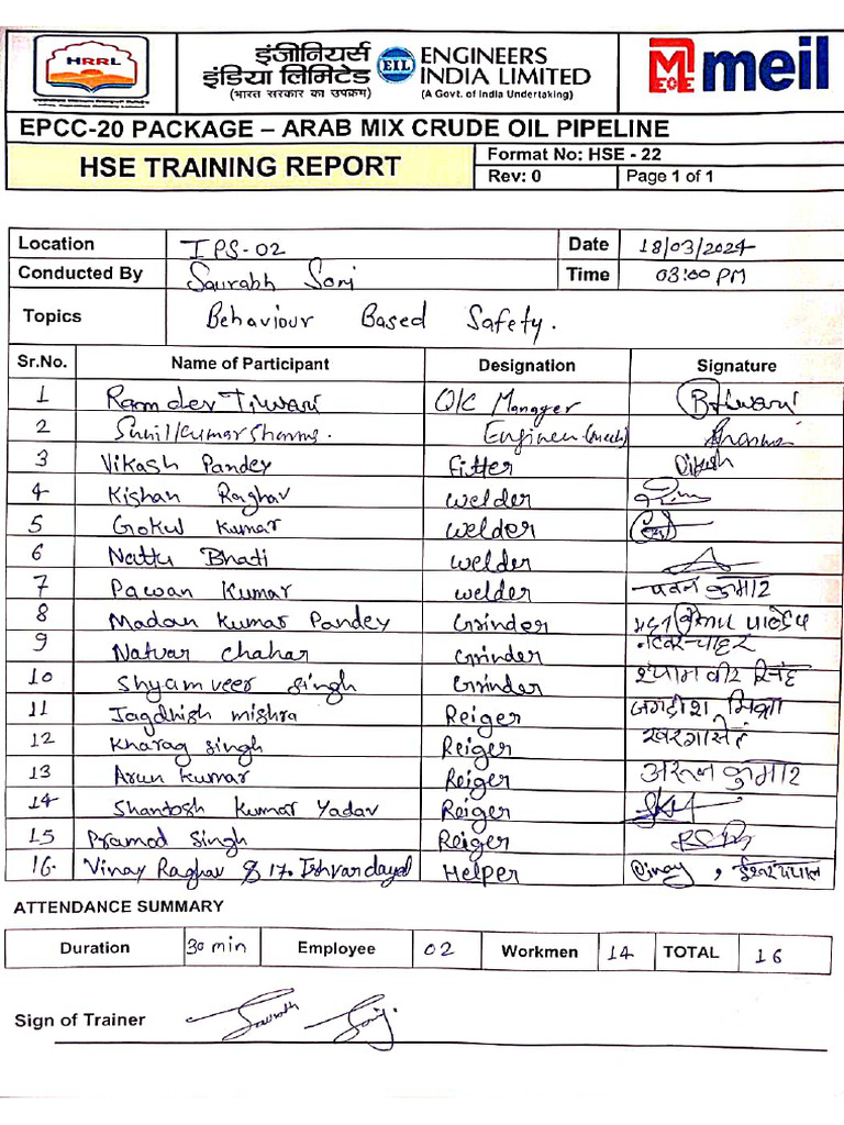 Training Sheet | PDF