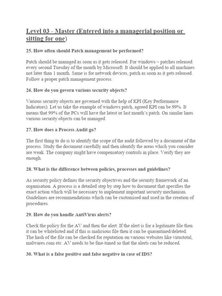 L3 Interview Questions | PDF | Security | Computer Security