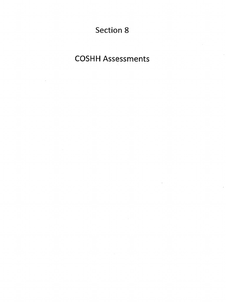 Section 8 - COSHH Assessments | PDF